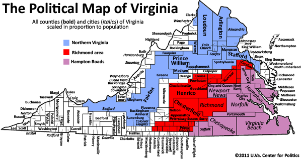 Political map of Virginia – VIVIAN J. PAIGE | All Politics is Local